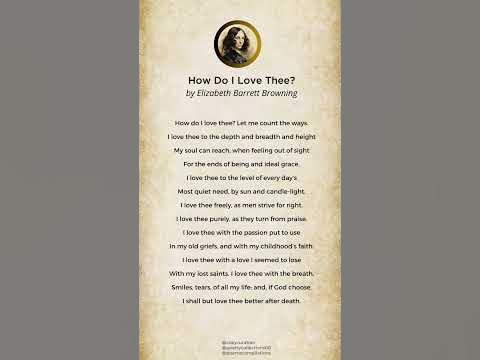 How Do I Love Thee? by Elizabeth Barrett Browning #howdoilovethee # ...