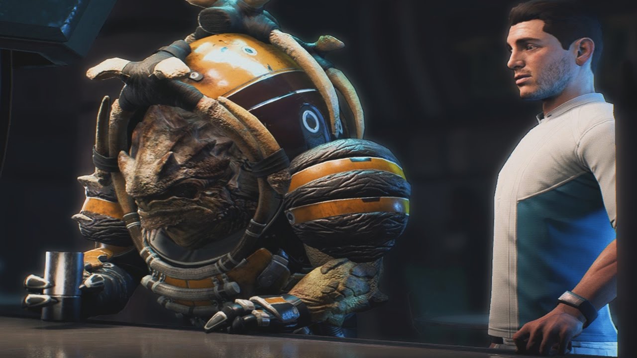 Mass Effect Andromeda - Drack And Ryder Bar Fight / Bar Fight Scene ...