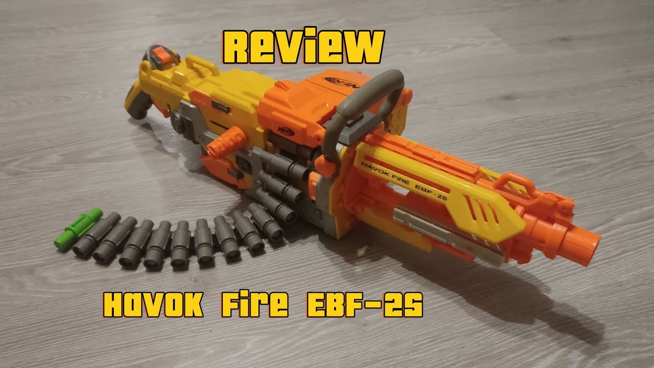 Обзор на Nerf N-strike Vulcan EBF-25/Havok Fire EBF-25 - YouTube