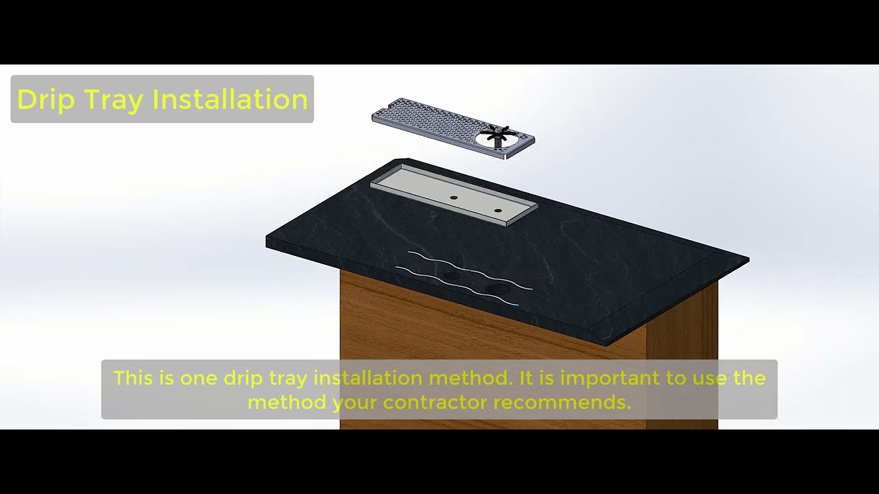 Beer Drip Tray Surface Mount Recommended Installation Method - YouTube