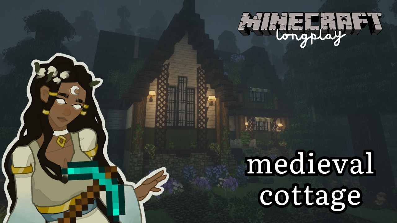Relaxing 3+ Hour Rainy Minecraft for Sleep - Large Medieval Cottage ...