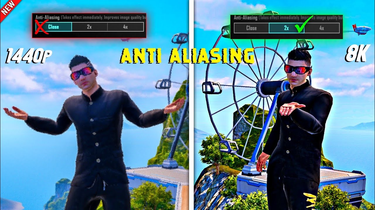 ANTI ALIASING 2x 4x SETTING | BGMI Brightness Graphics Setting PUBG ...