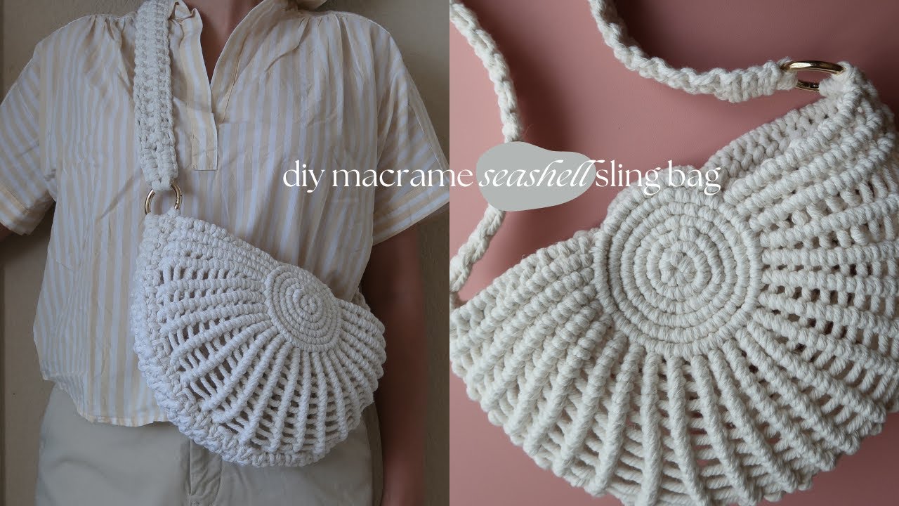 DIY Macrame Seashell Bag - Sling Bag | Bolsa de Macrame | Step by Step Tutorial - YouTube