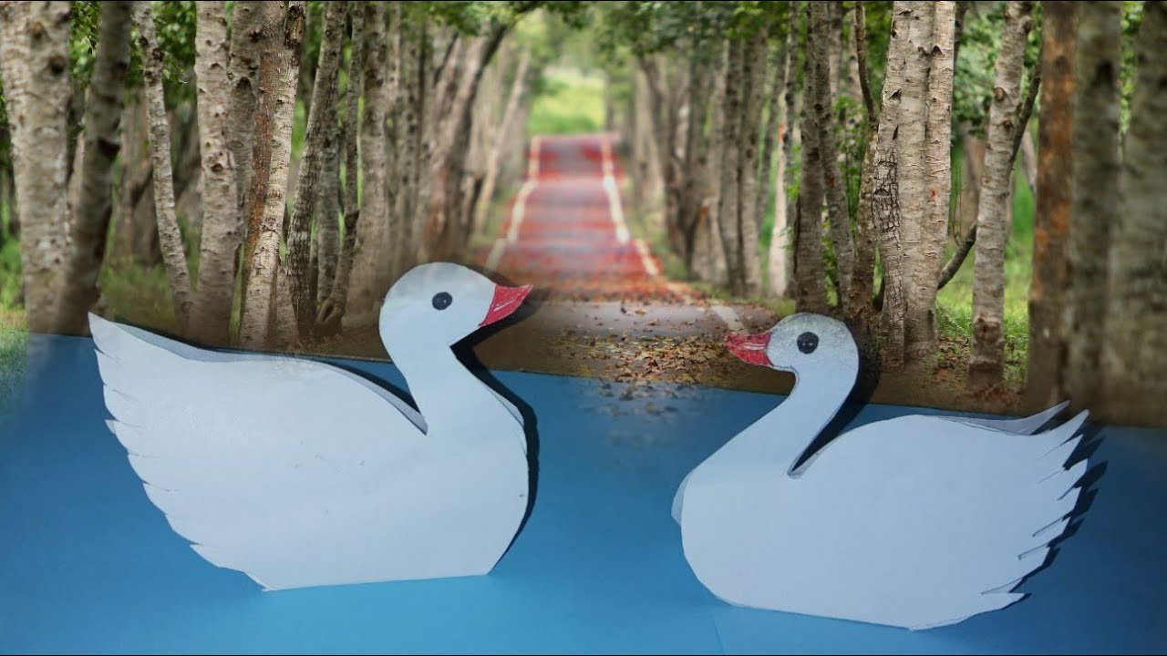 Chart paper double side duck | Paper cutting craft for kids | DIY paper ...