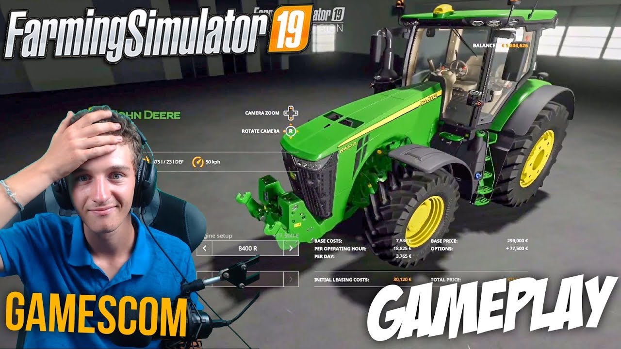 GAMEPLAY DE FARMING SIMULATOR 19 ! GAMESCOM 2018 - YouTube