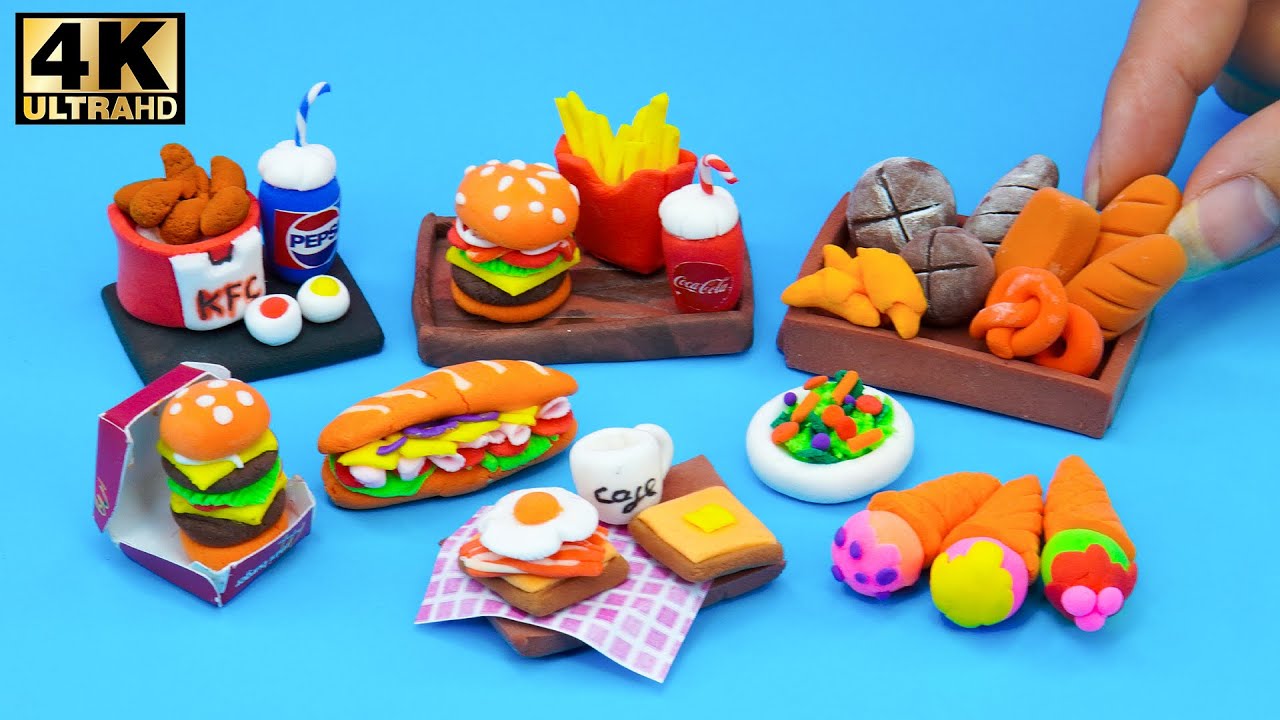 DIY Miniature Fast Foods ️ Amazing Technique Make Hamburger KFC, Ice ...