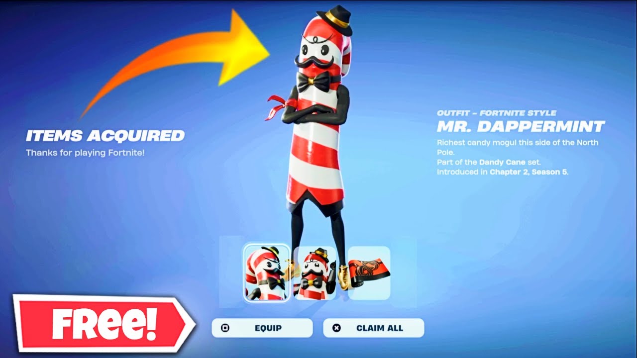 Finally Received Free Mr.Dappermint Skin! #fortnite #gaming #epicgames ...