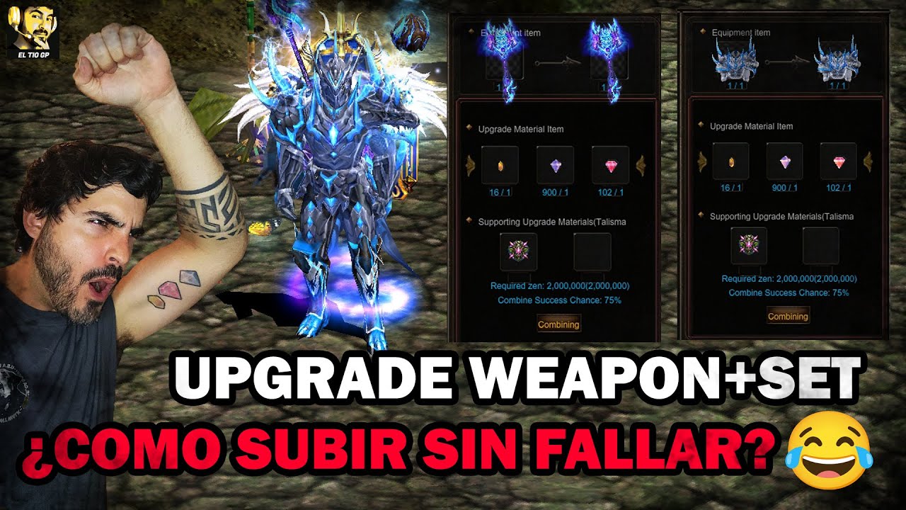 UPGRADE LIGHTING+1x SET/WEAPON VS CHAOS MACHINE😂🔥l Mu online S20.1.3 ...