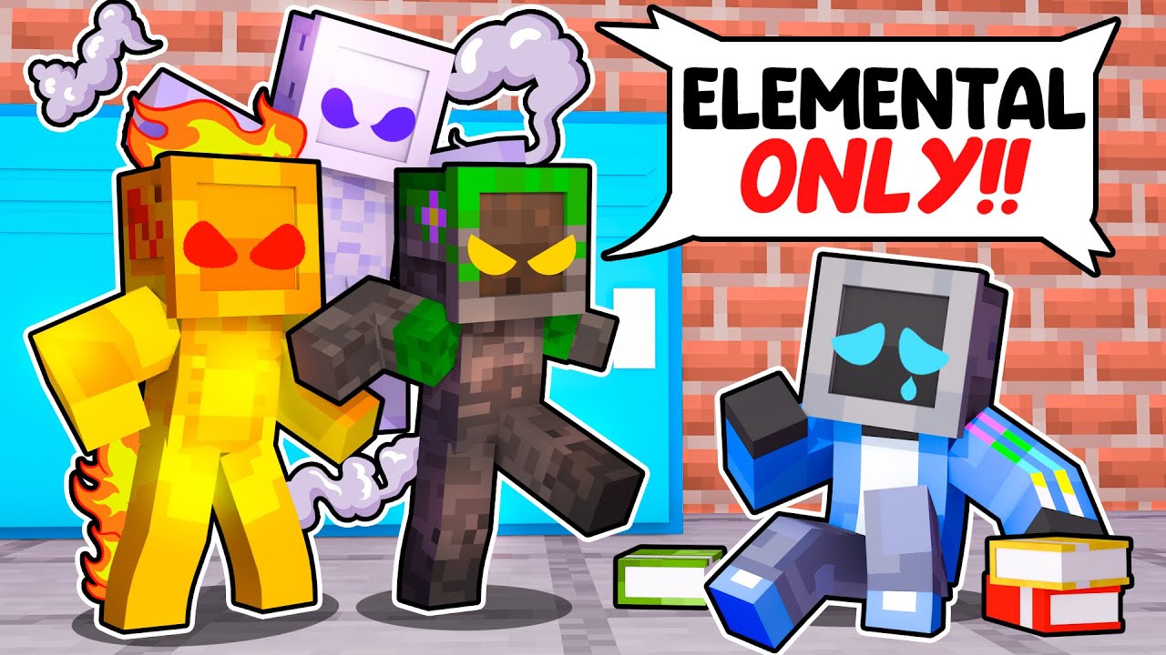 One TeeVee in ELEMENTAL SCHOOL in Minecraft! - YouTube