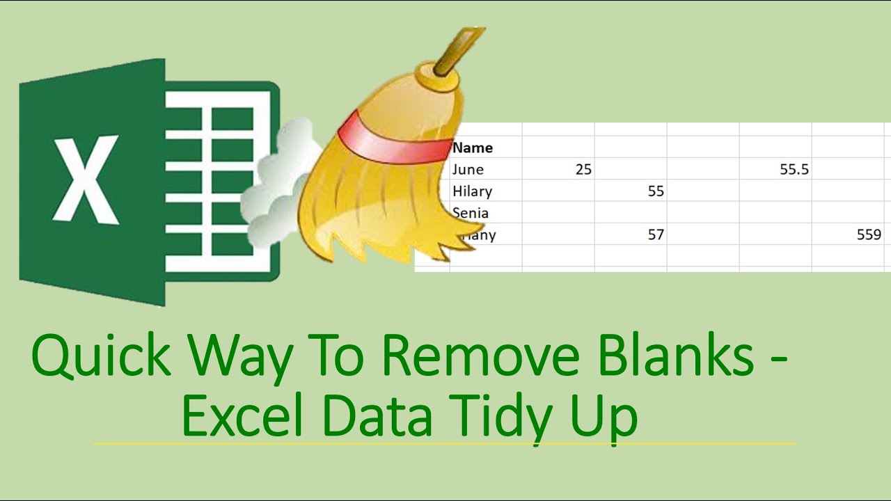 Quick Way To Remove Blanks Excel Data Tidy Up YouTube Quick Way To Remove Blanks Excel Data Tidy Up YouTube
