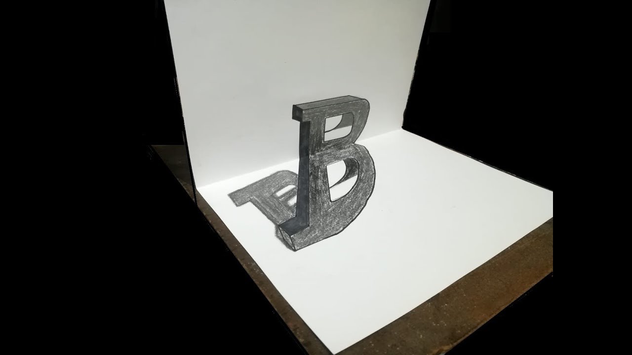 How to draw B 3d drawing/Step by Step/3D drawing Tutorial for Kids ...