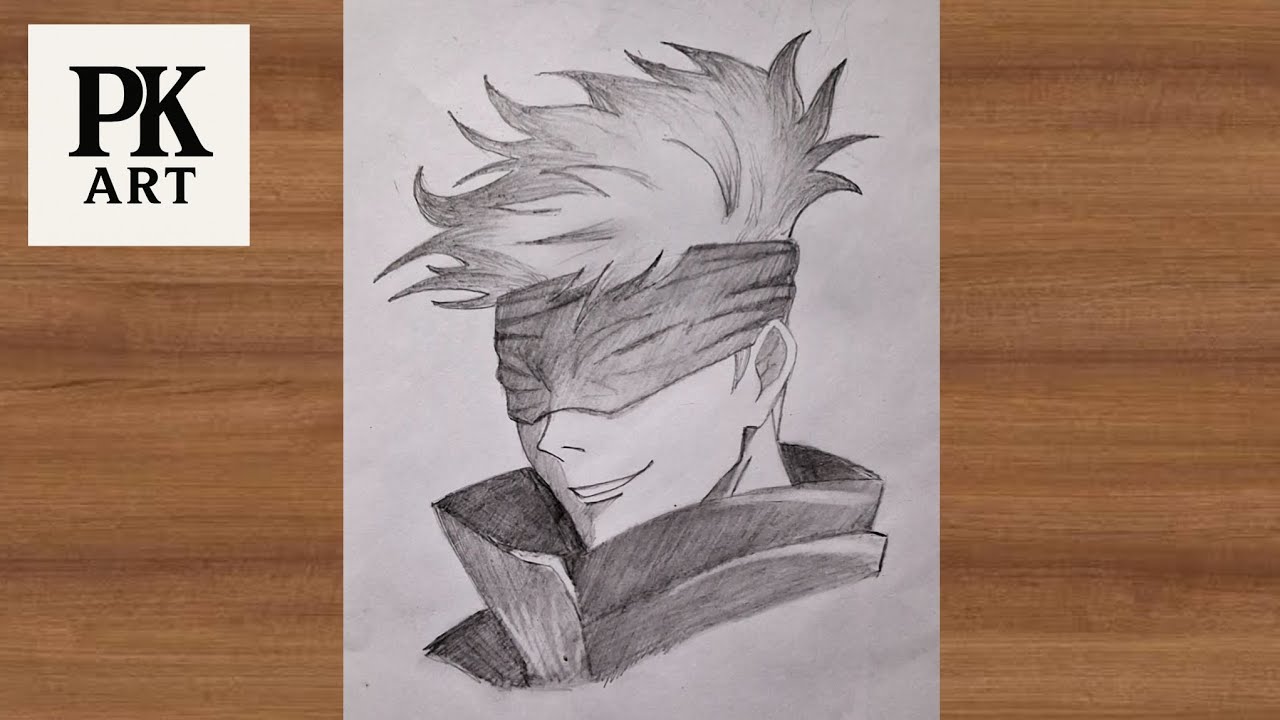 How to draw gojo|| easy drawing step by step||pencil sketch || easy ...