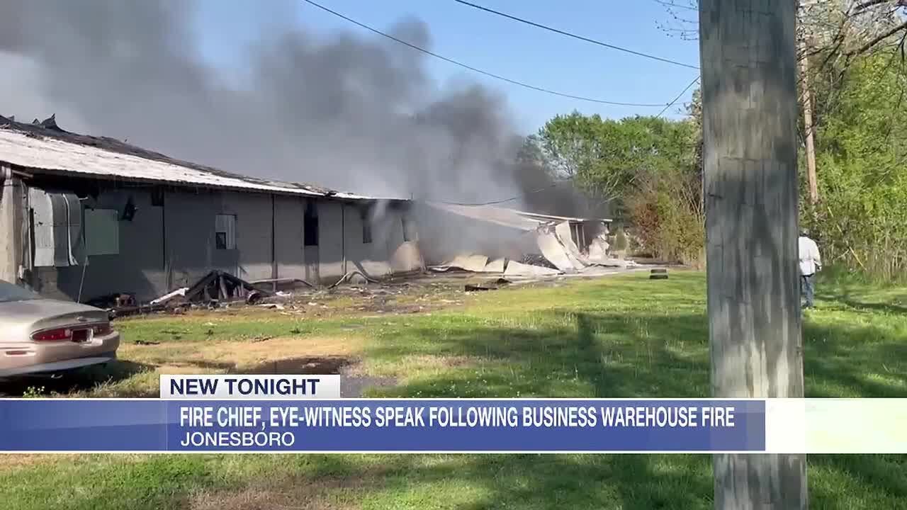 Fire chief, witness speak following business warehouse fire - YouTube