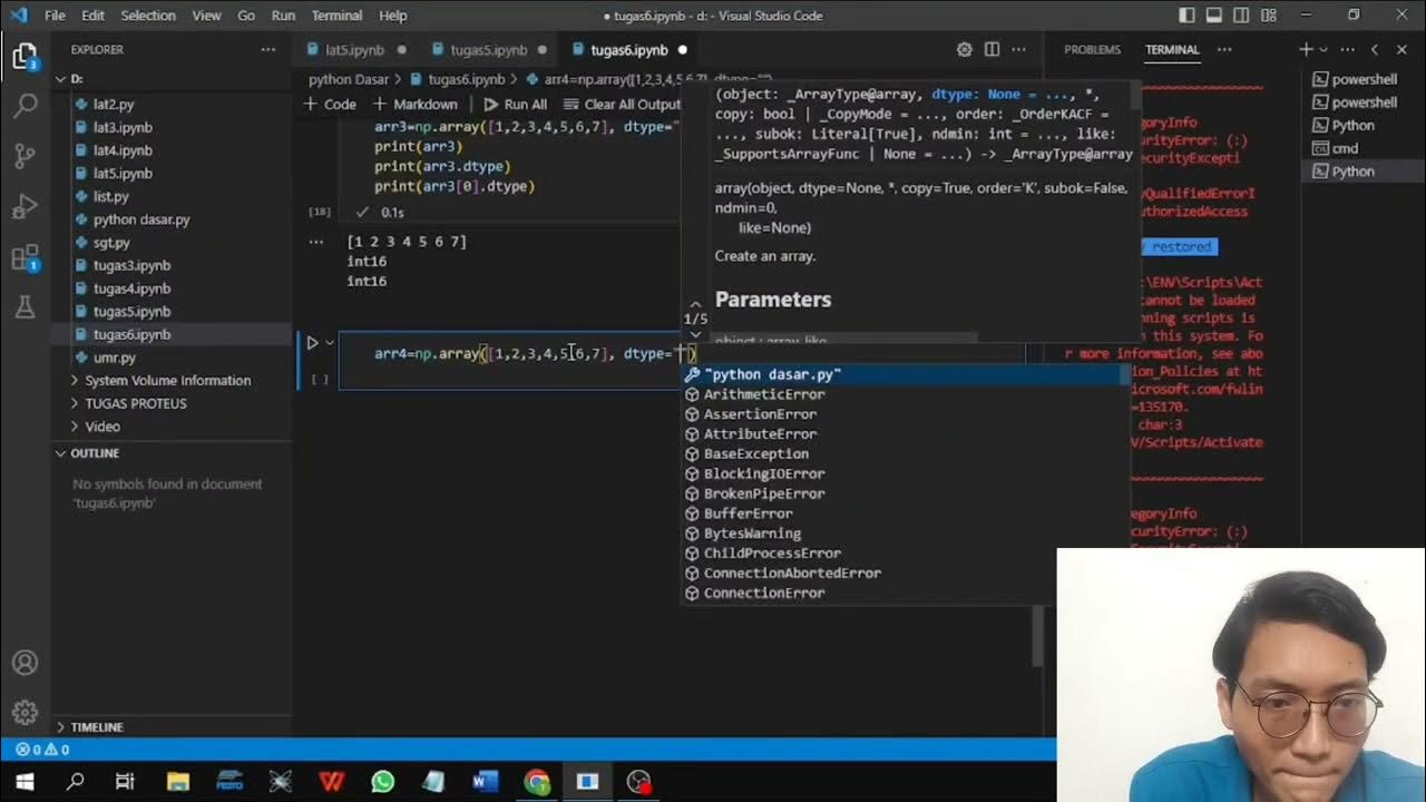 Tugas Latihan Numpy Data Type Youtube