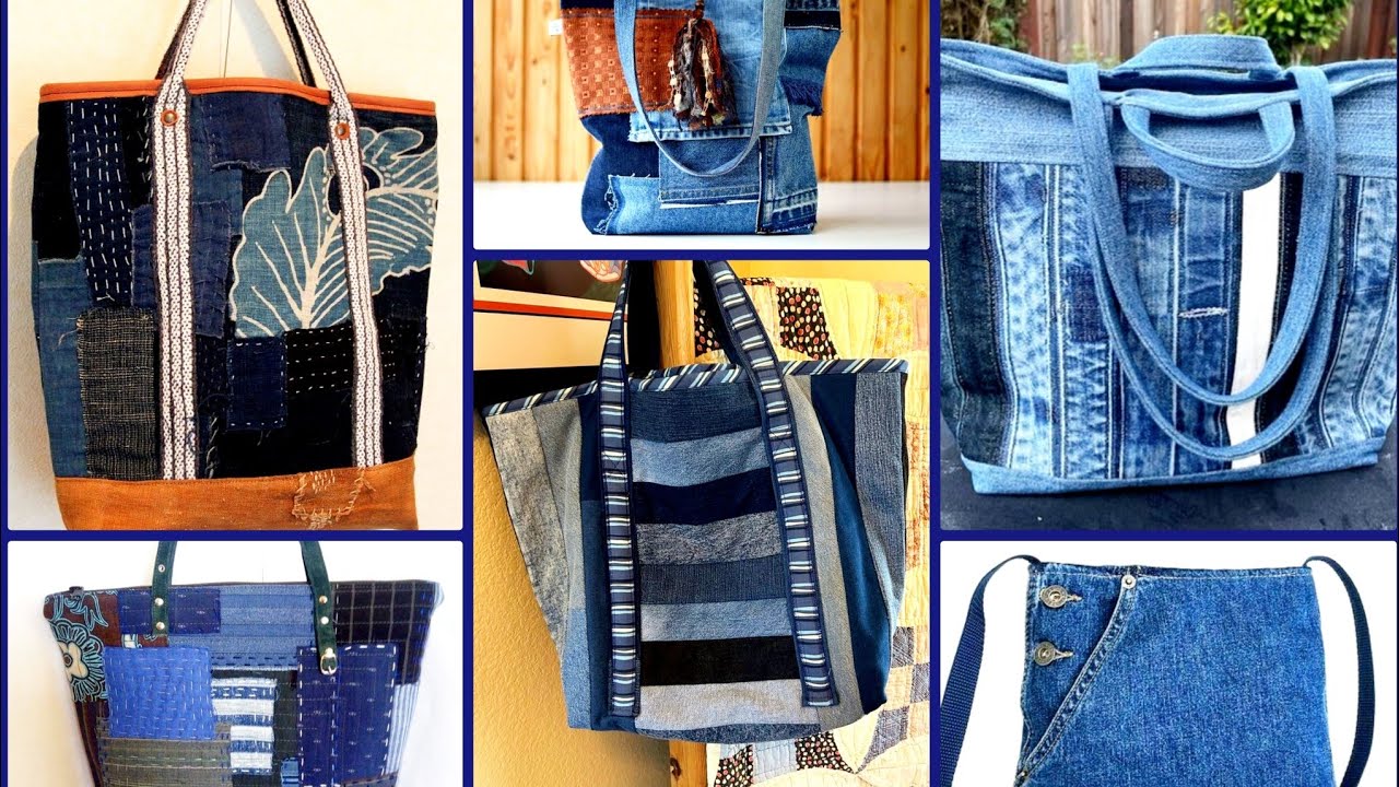Best & Creative Denim Upcycling Patchwork Tote Bags Ideas 2024 - YouTube