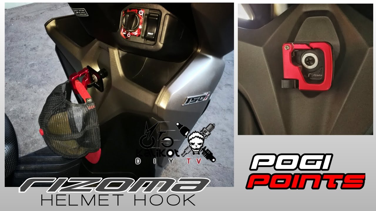 Replacing : Honda Click 150i GC stock helmet hook - YouTube