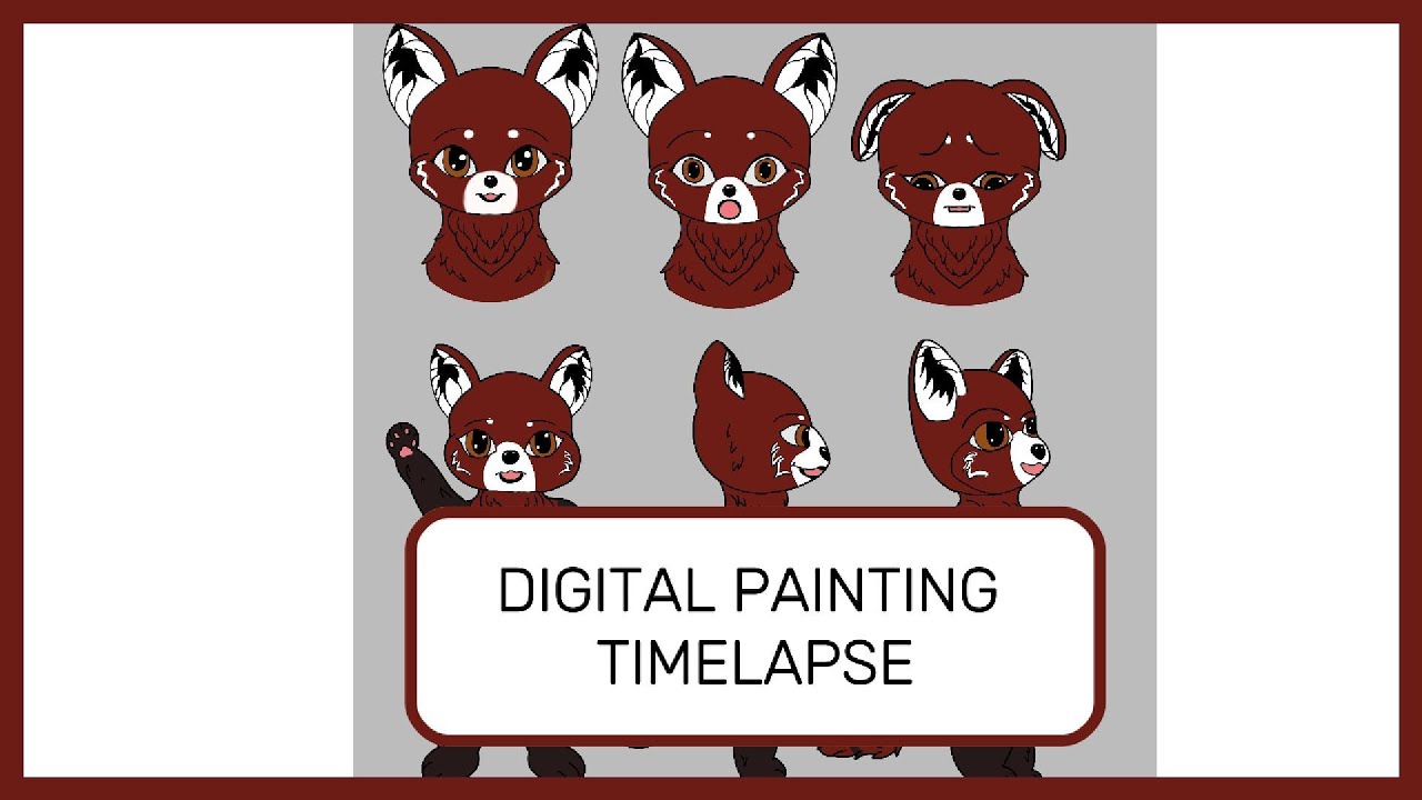 Red Panda Reference Digital Painting Timelapse| Art Process | Speed ...