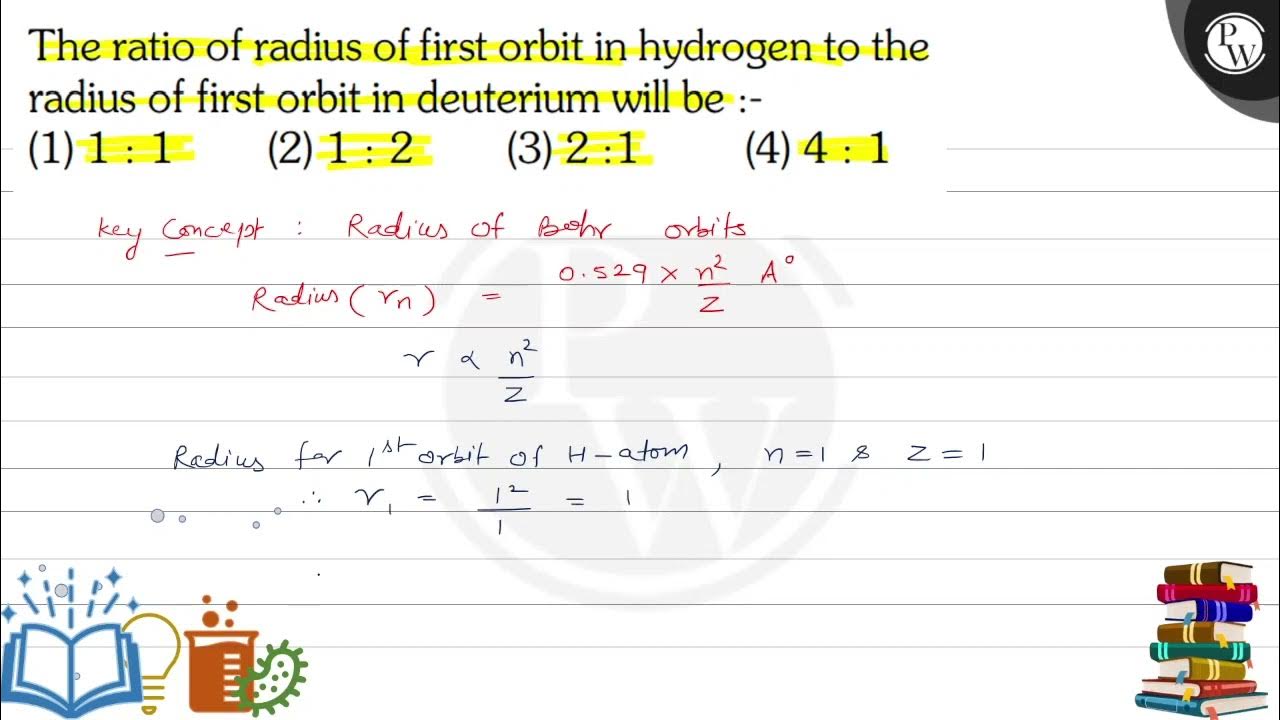 The Ratio Of Radius Of First Orbit In Hydrogen To The Radius Of First