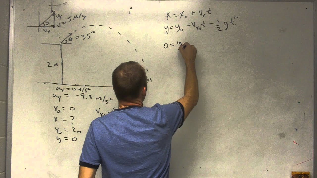 Projectile Motion: shooting off a cliff - YouTube