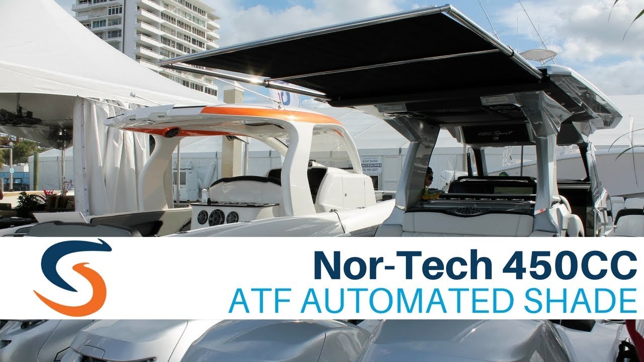 Nor-Tech 450CC Demo of SureShade ATF Automated Boat Shade - YouTube