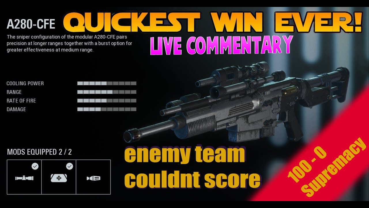 Star Wars Battle Front 2 | A280-CFE | 100 - 0 Fastest Galactic ...