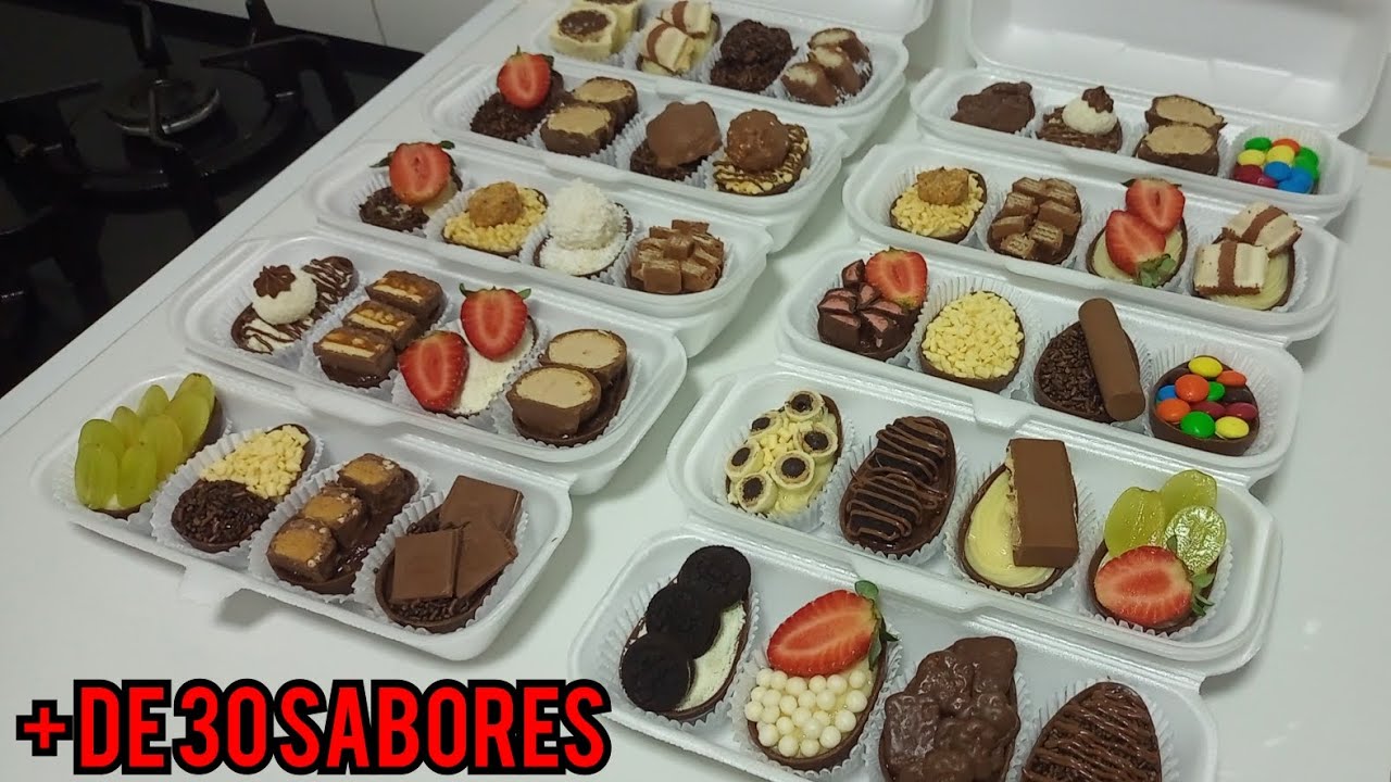 + de 30 Sabores com 2 Bases / Mini Ovos de 50gr/ Mini Ovos de colher ...