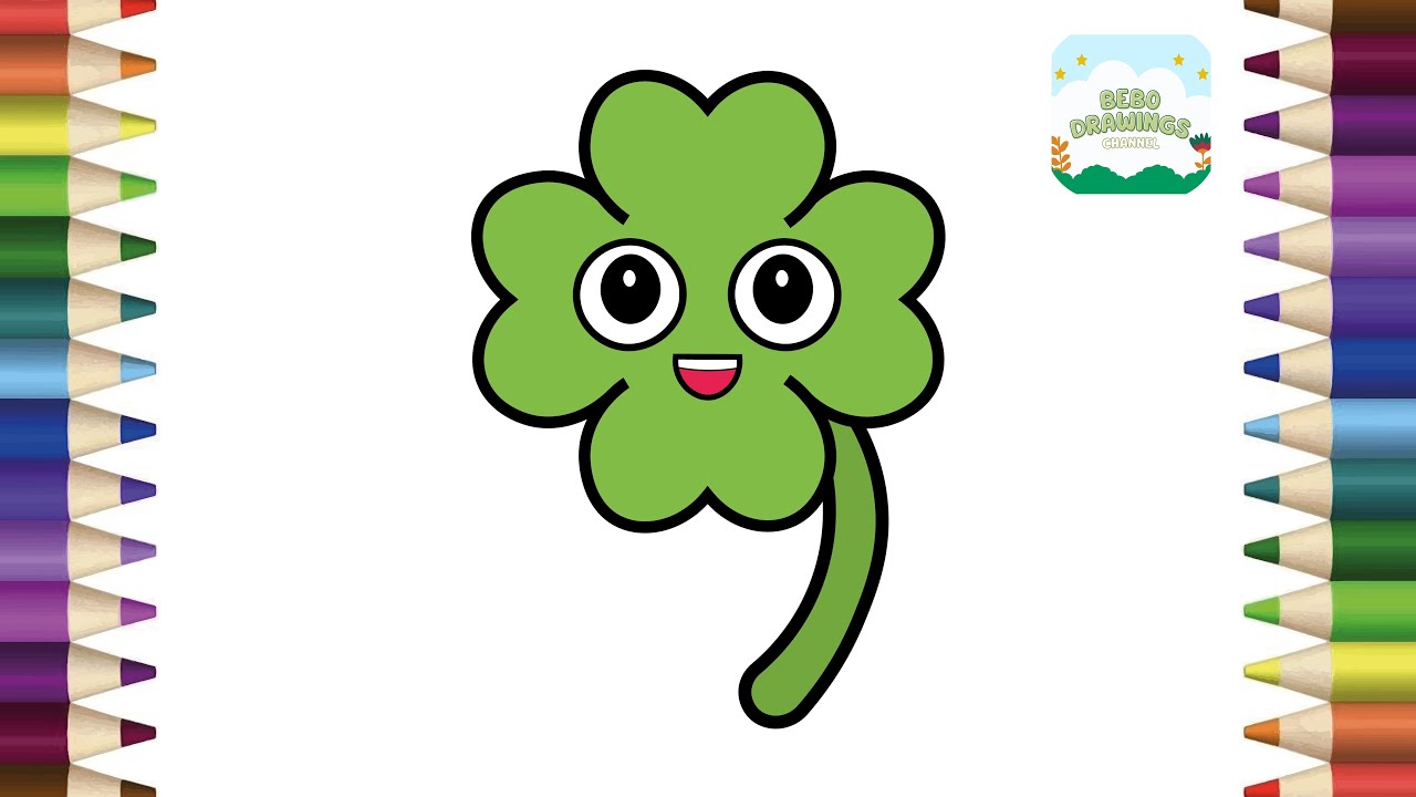 How To Draw A Cute Shamrock Easy Step By Step | Shamrock Drawing - YouTube