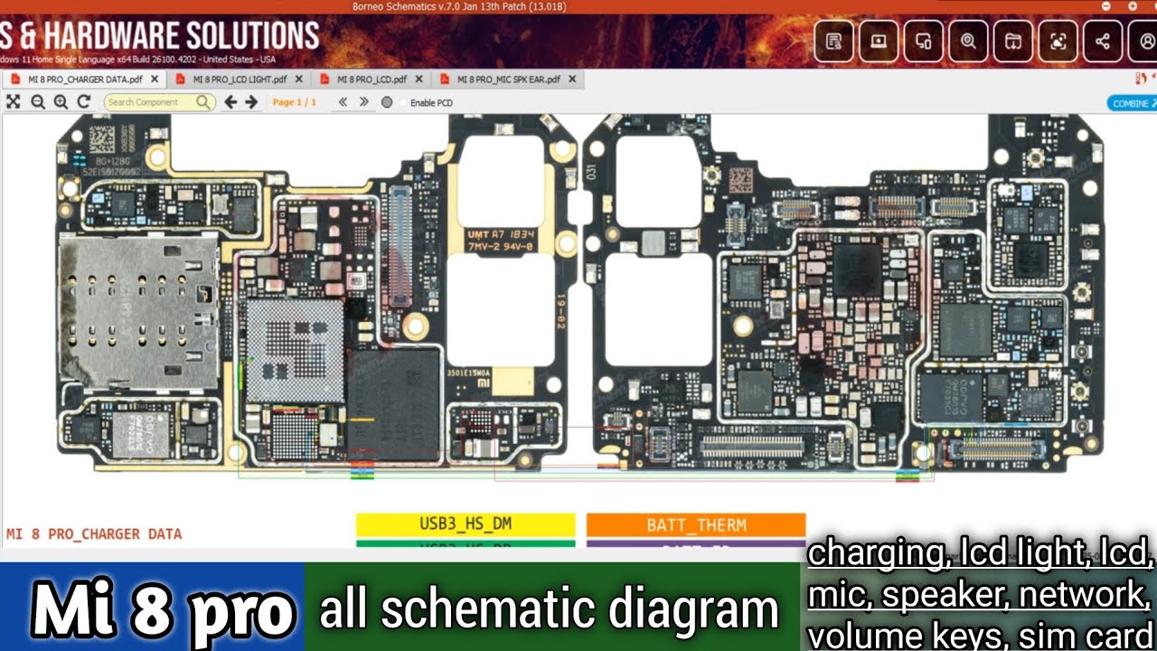 Mi 8 pro all schematic diagram charging lcd light lcd mic speaker ...