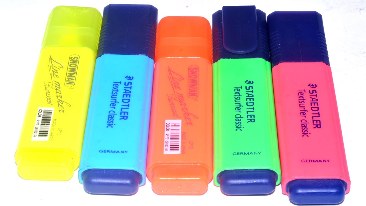 Multi Color Highlighter Collection Green, Blue, Pink Staedtler & Yellow ...