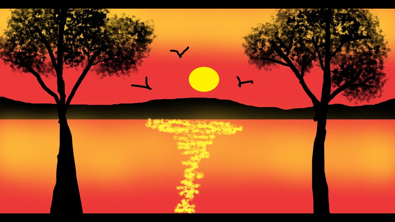 Natural Drawing In computer MS paint | Natural Painting | Drawing In ...