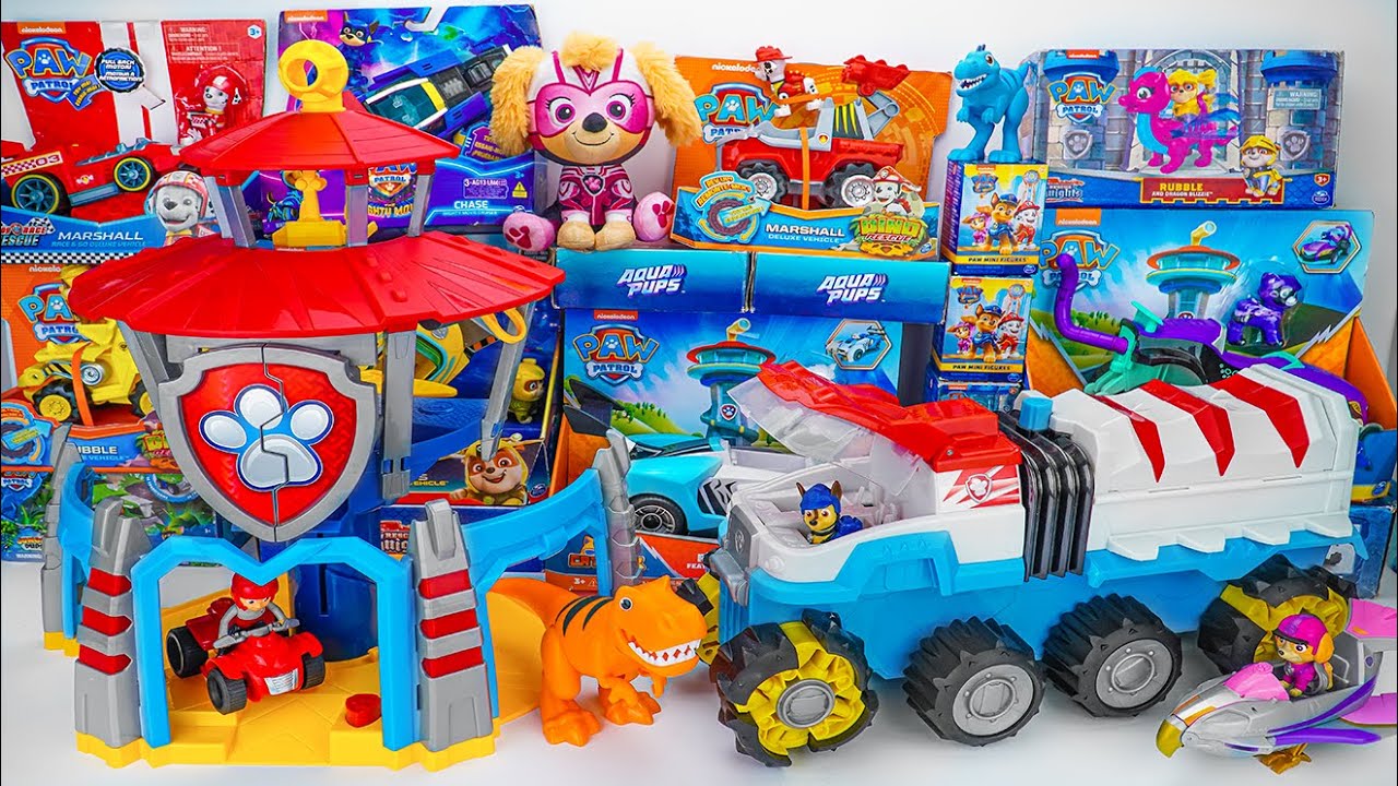 Paw Patrol Toy Collection Unboxing Review | Aqua Pups | Mighty Movie ...