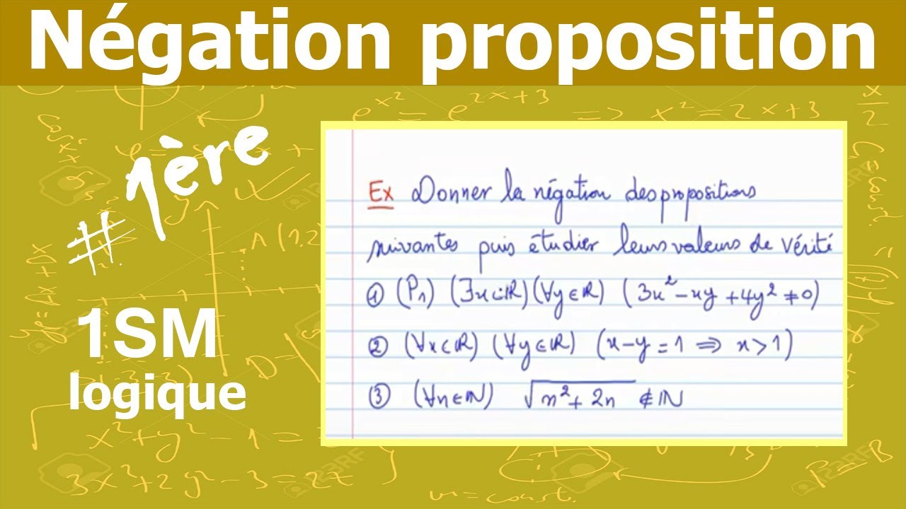 négation d'une proposition - YouTube