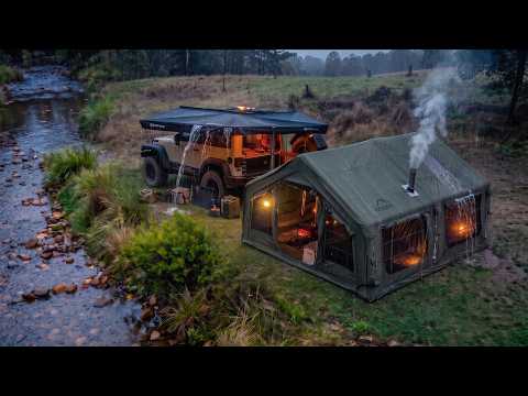 COZY LUXURY Tent Camping in Rain 🌧️ This Is My Therapy | Relaxing with My Dog ASMR