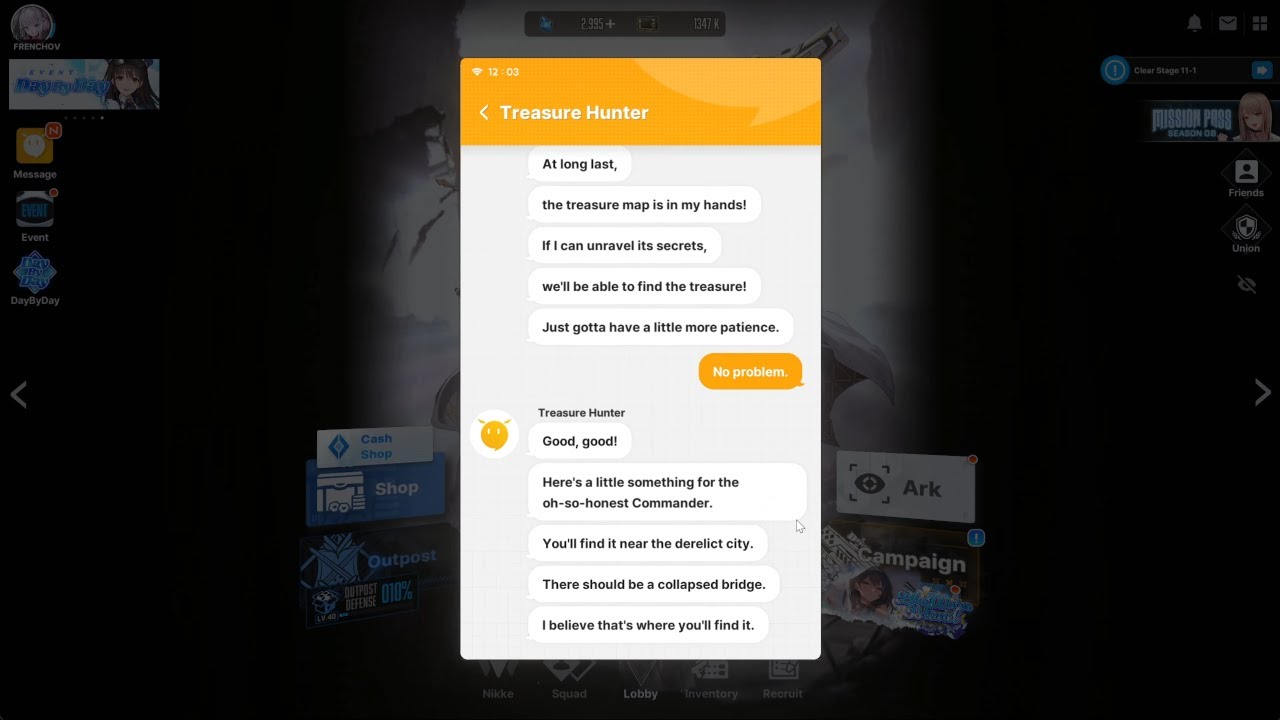 Goddess of Victory: Nikke - Chapter 9 Side Quest - Help Treasure Hunter ...