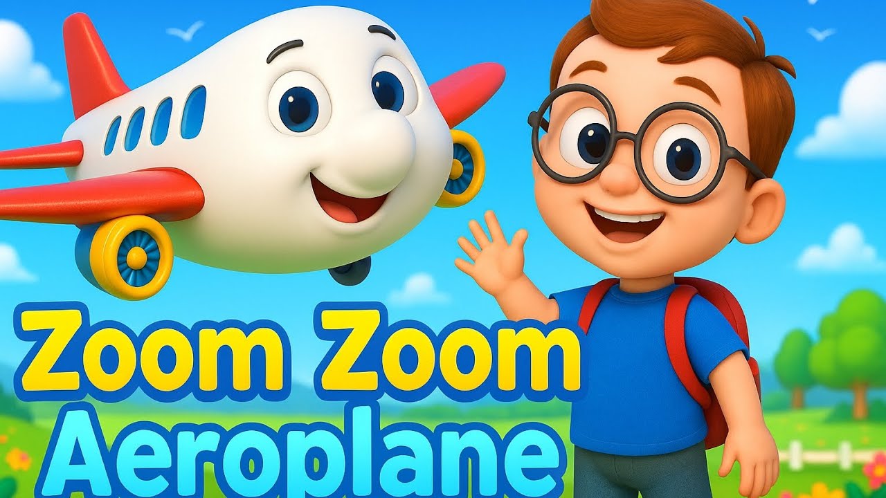 Zoom Zoom Aeroplane | Fun Airplane Song for Kids | Original 3D Nursery ...
