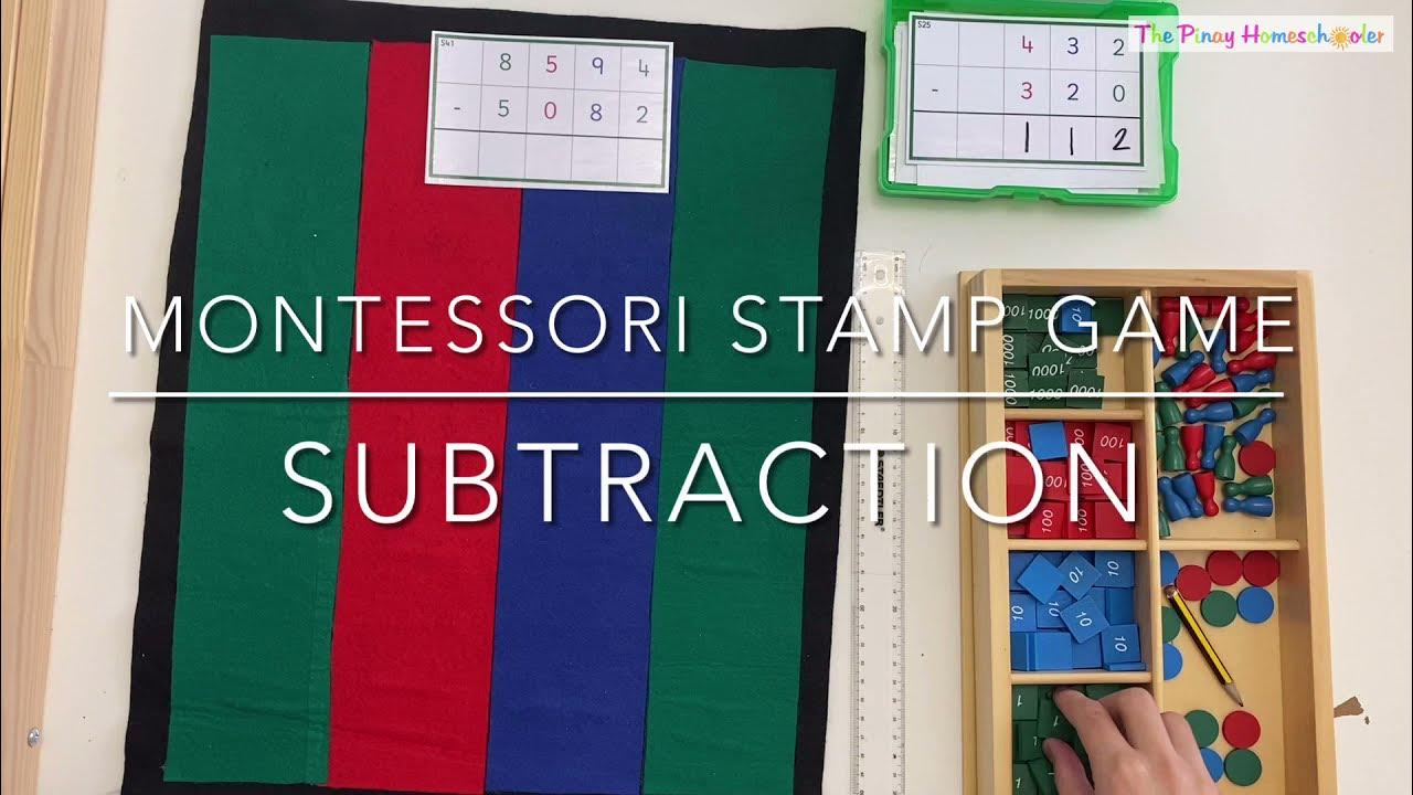 Learning Subtraction Using Montessori Stamp Game - YouTube