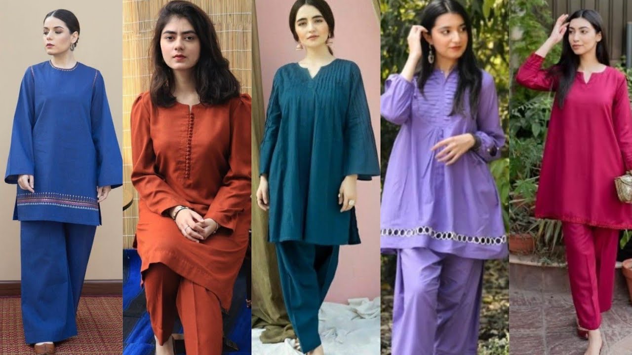 Plain dress designing ideas||Cutting and sticking ideas by Fashion ...