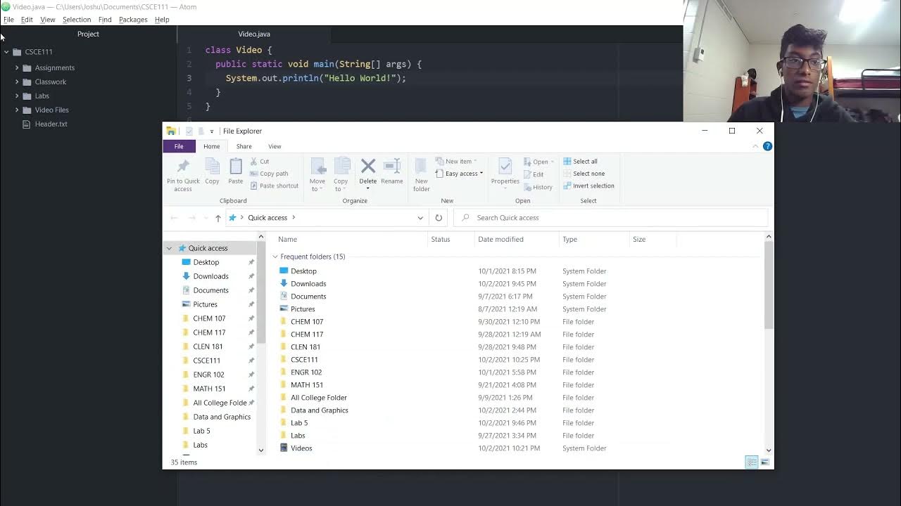 Editing, Saving, Compiling, and Running Code in Java IDE Atom - YouTube