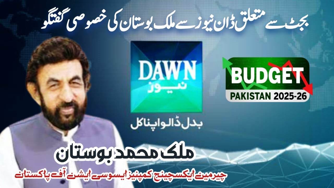 Malik Bostan's exclusive interview with Dawn News regarding the budget 2025-2026 - YouTube