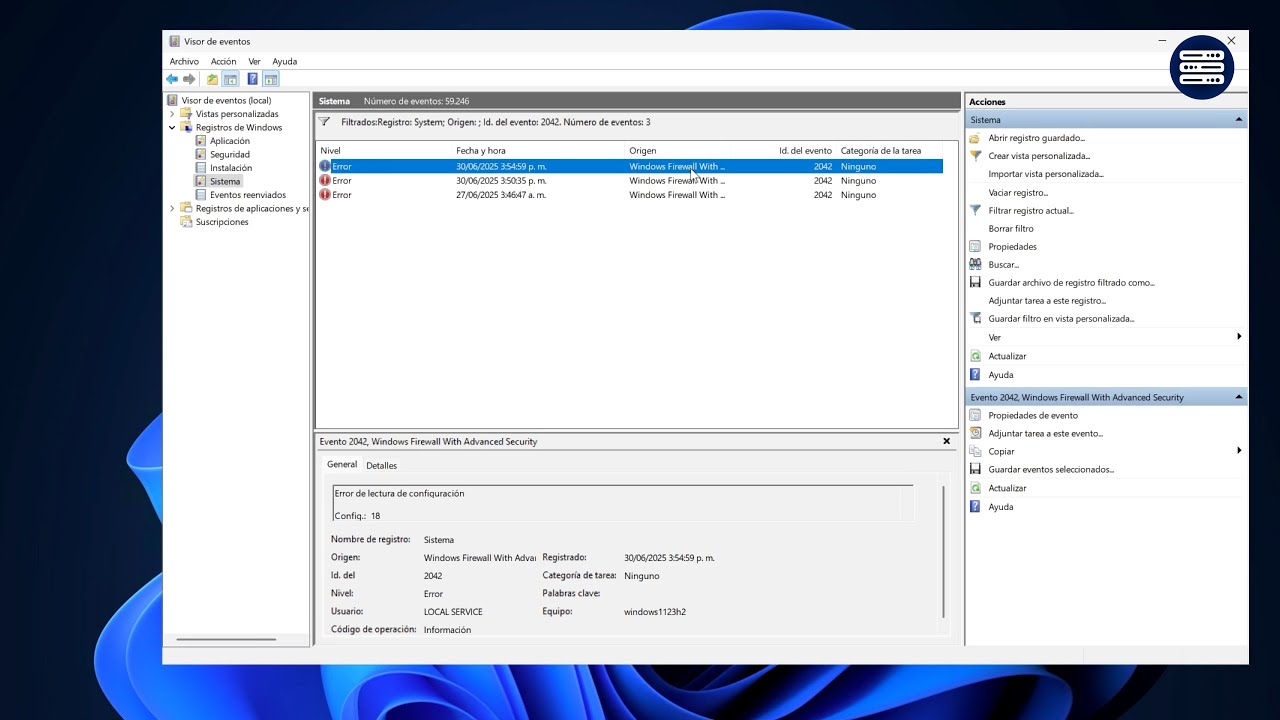 Error 2042 Firewall de Windows en Windows 11 24H2 ¿Que ha dicho ...