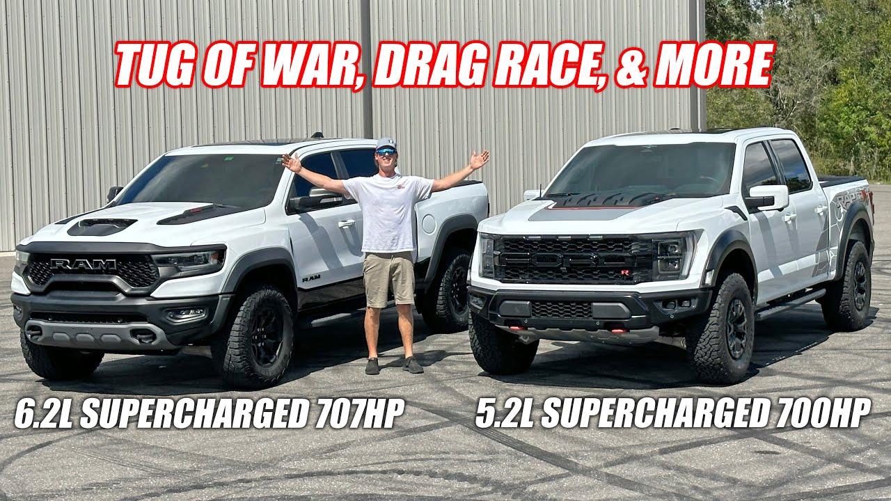 We Tested The RAM "TRX" vs. The Ford Raptor "R" - Factory Supercharged ...