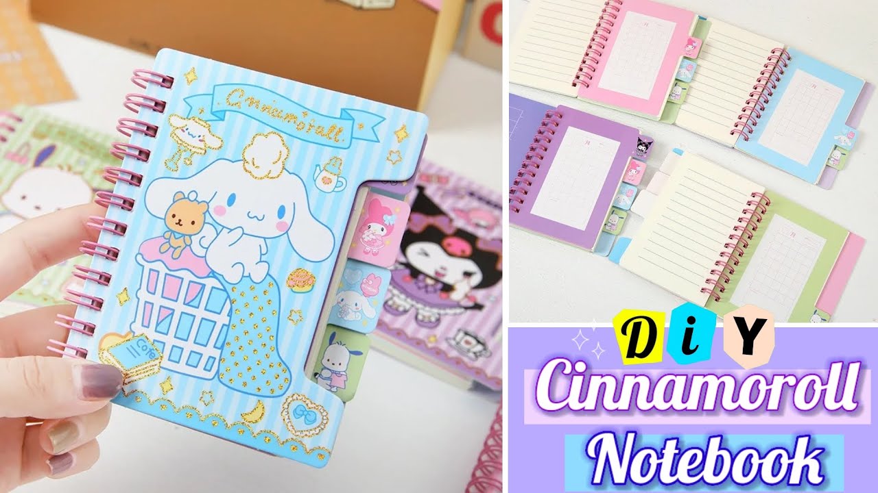 How to make cute cinnamoroll notebook at home _ DIY cinnamoroll ...