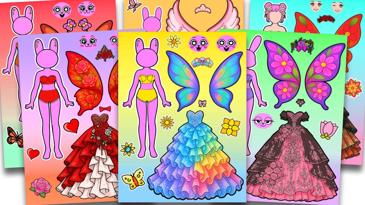 Sprunki Cute PINKI Dress up Sticker Book 🌼 스프런키 귀여운 핑키 버전 드레스 옷입히기 스티커북 ...