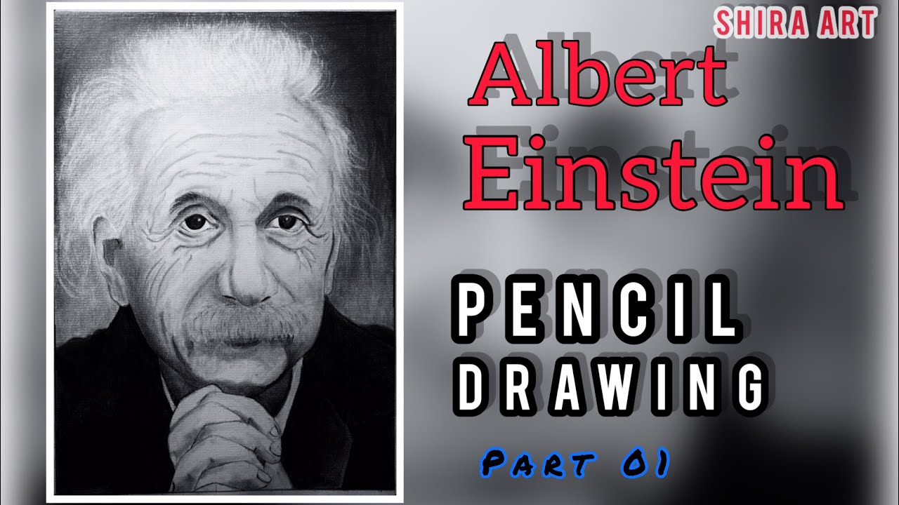 Albert Einstein Drawing | How to draw Albert Einstein Step by Step ...