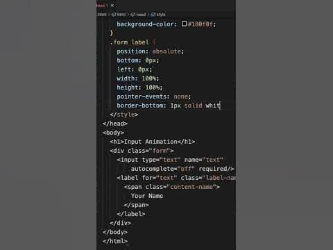 Como crear un input animation | Html Css - YouTube