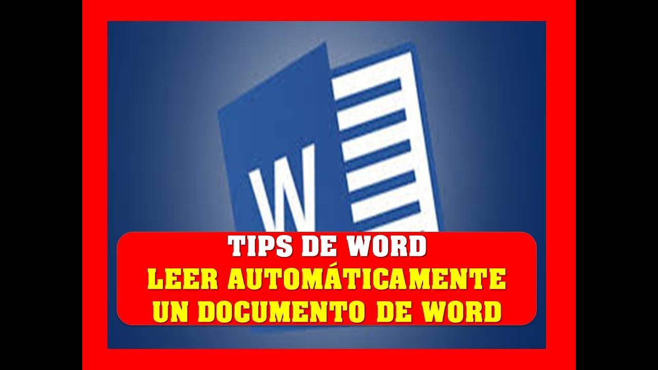 🎁 🎁 ⭐🌟⭐🌟 TIPS DE WORD LEER AUTOMÁTICAMENTE UN TEXTO DE WORD - YouTube
