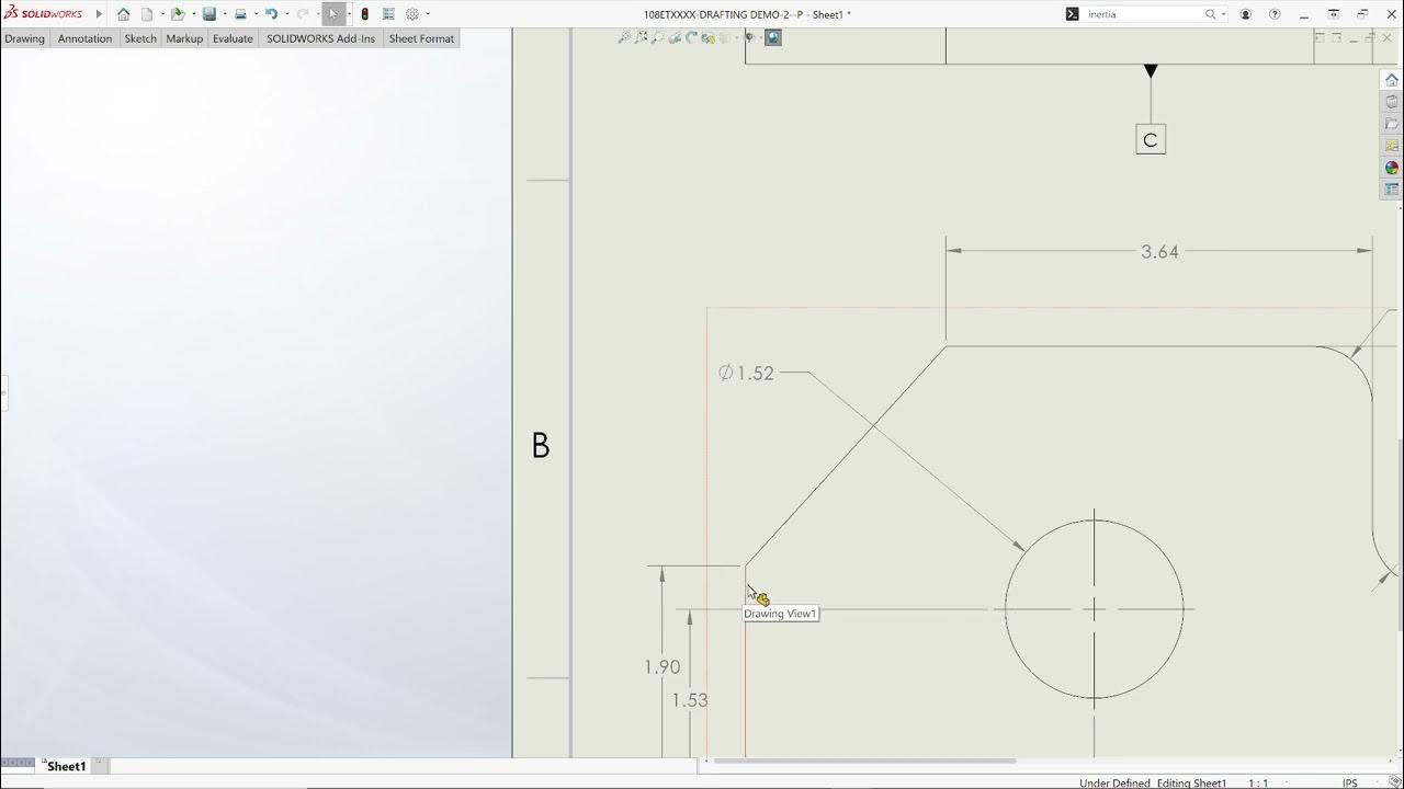 SolidWorks Drafting Demo 8 5 Creating dimensions Angle - YouTube
