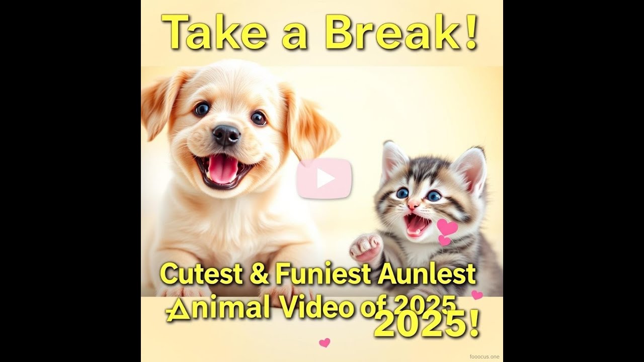 "Take a Break! 🐶🐱 The Cutest & Funniest Animal Video of 2025! ️😂" - YouTube