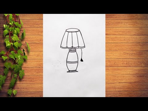 Table lamp drawing|How to draw a table lamp step by step# ...