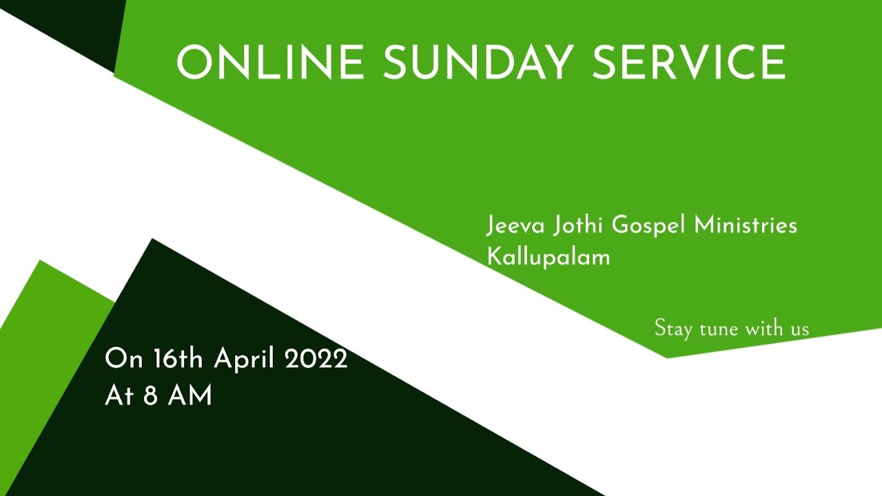 SUNDAY Service 16 APR 2023 JEEVA JOTHI GOSPEL MINISTRIES - YouTube